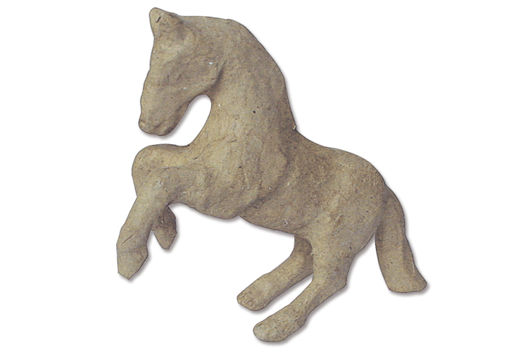 Cheval en carton papier mâché 12 cm
