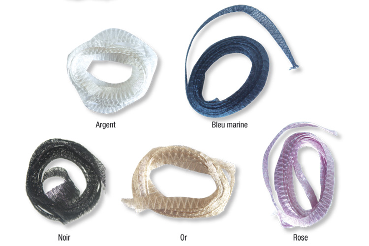 Ruban tubulaire en organza de métal