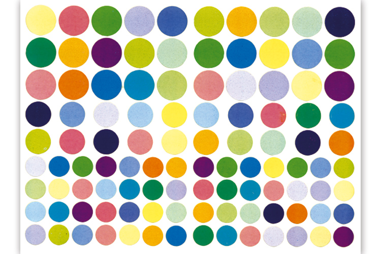 Pochette de gommettes rondes couleurs pastels