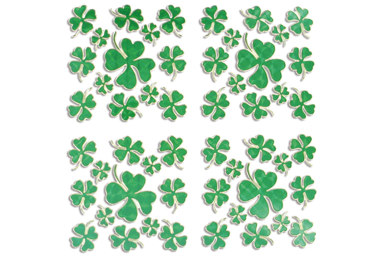 Set de 52 stickers holographiques Trèfles à 4 feuilles
