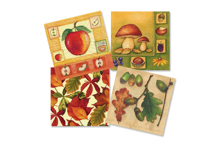 Set de 12 serviettes "Saveurs d'Automne"