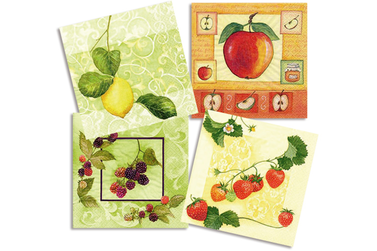 Set de 12 serviettes "Fruits"