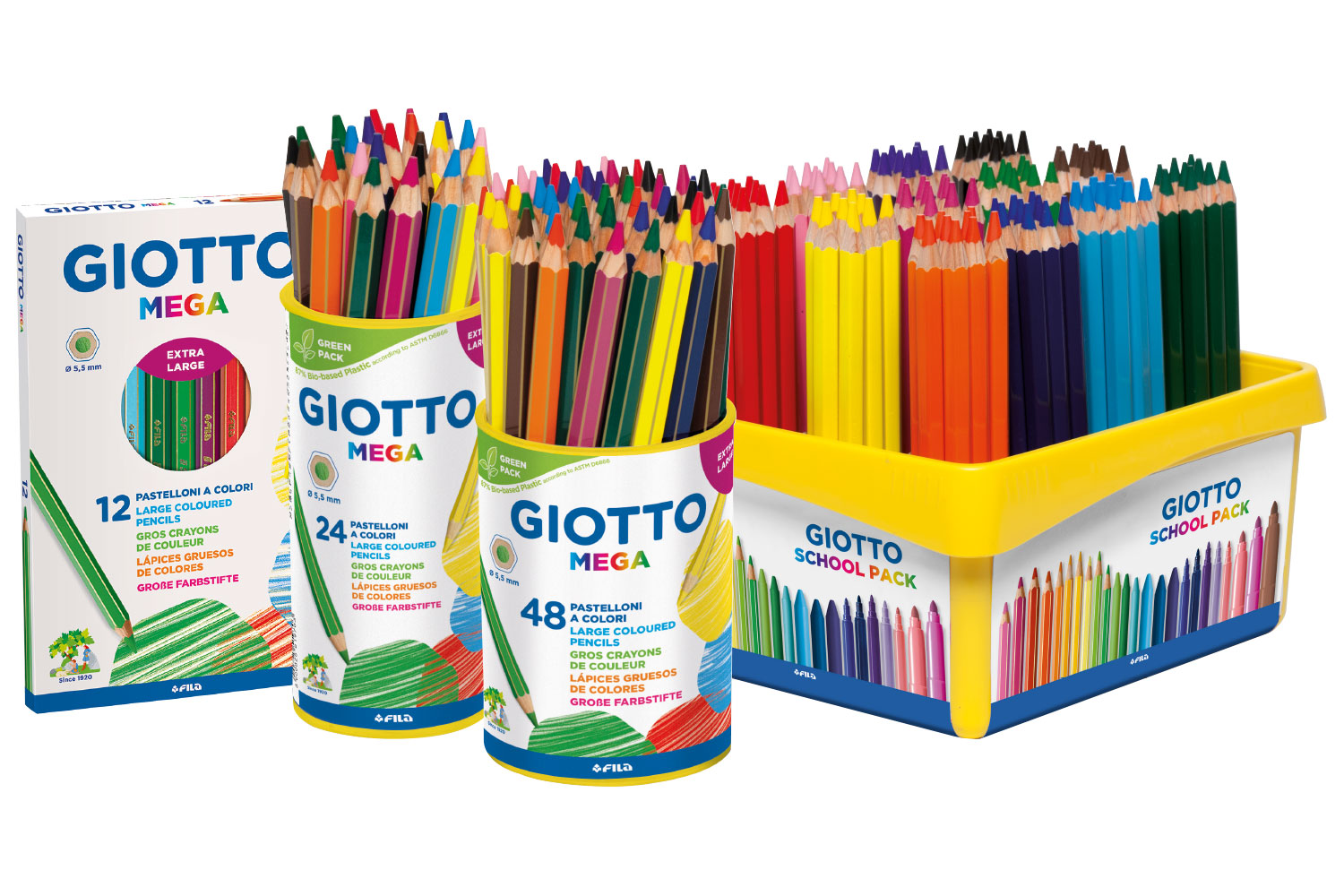 Crayons de couleur GIOTTO Méga - Taille maxi - Crayons de couleur - 10 ...