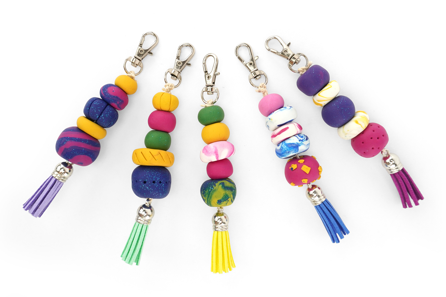 Kit Fimo porte-clés tutti frutti - 8 porte-clés - Kits bijoux - 10 Doigts
