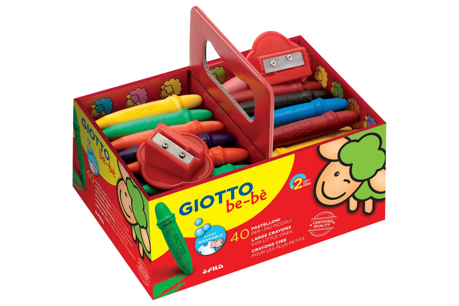 Crayons de cire Giotto Bébé - 40 pièces - Crayons cire - 10 Doigts