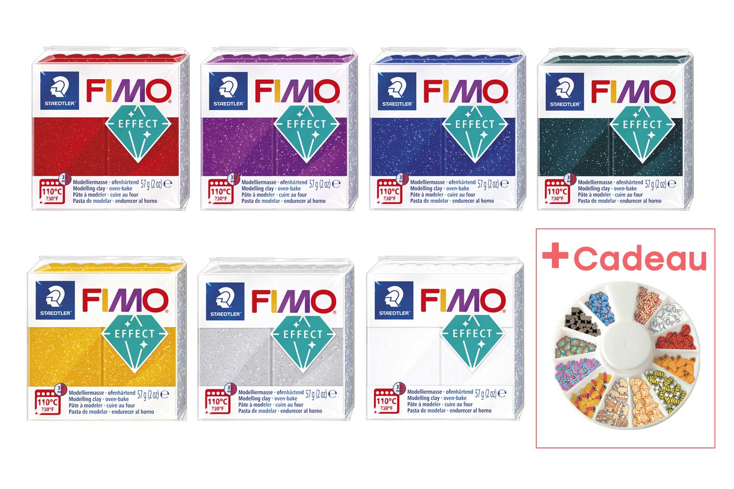 Pâtes Fimo Pailleté - Couleurs au choix - Packs Promo pâtes Fimo - 10 ...