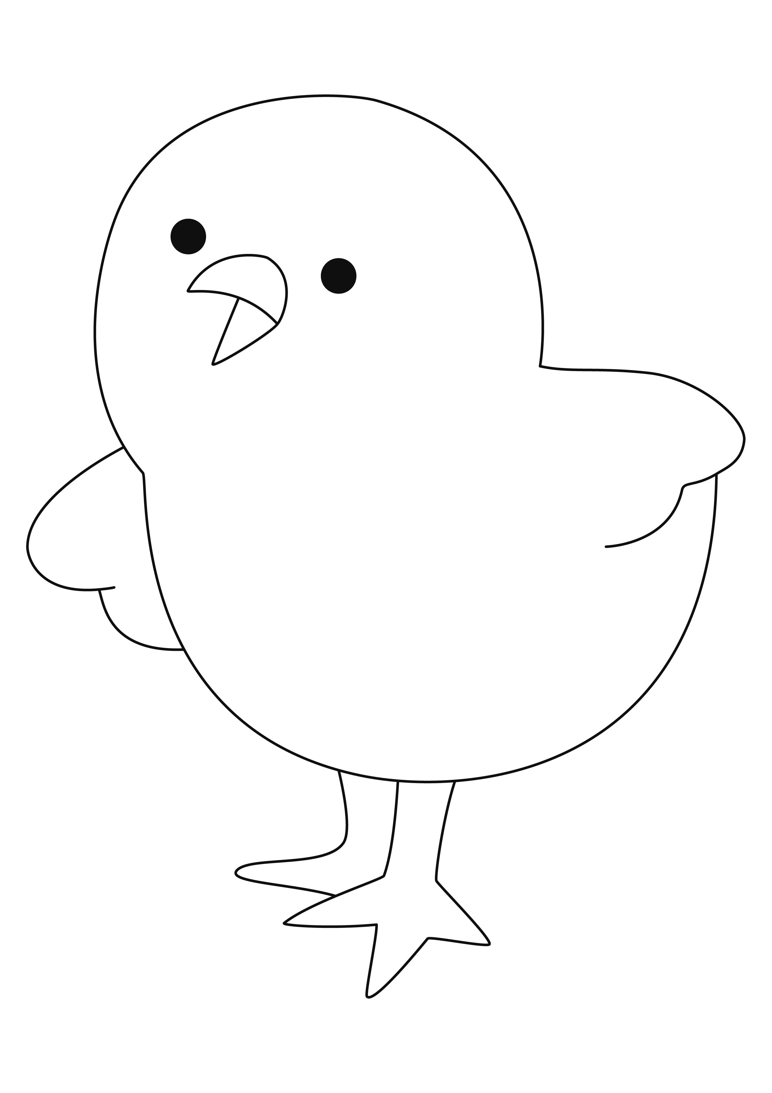 Coloriage à imprimer - Coloriages animaux : Poussin 03 - 10 Doigts