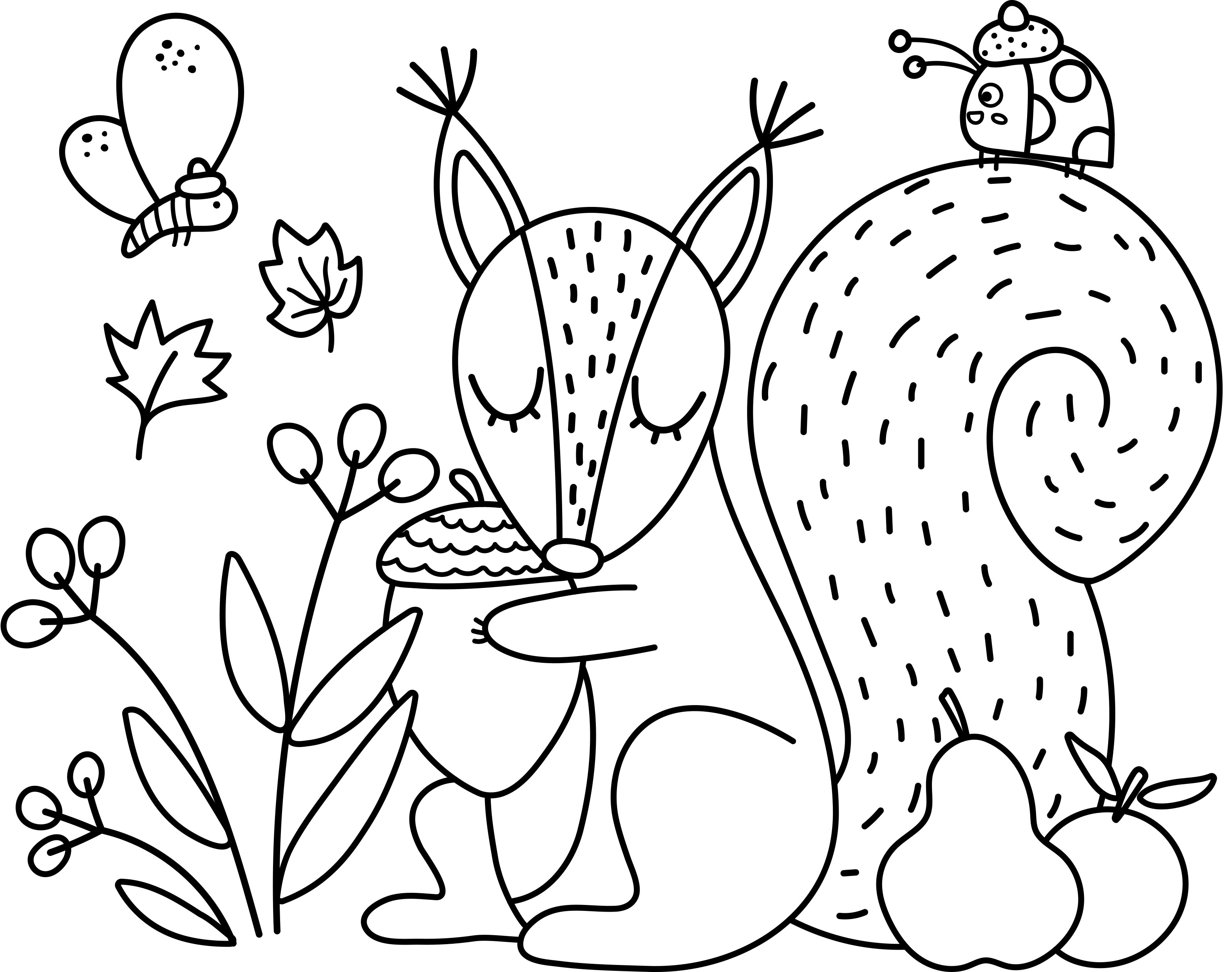 Coloriage à imprimer - Coloriages animaux : Animaux-foret11 - 10 Doigts