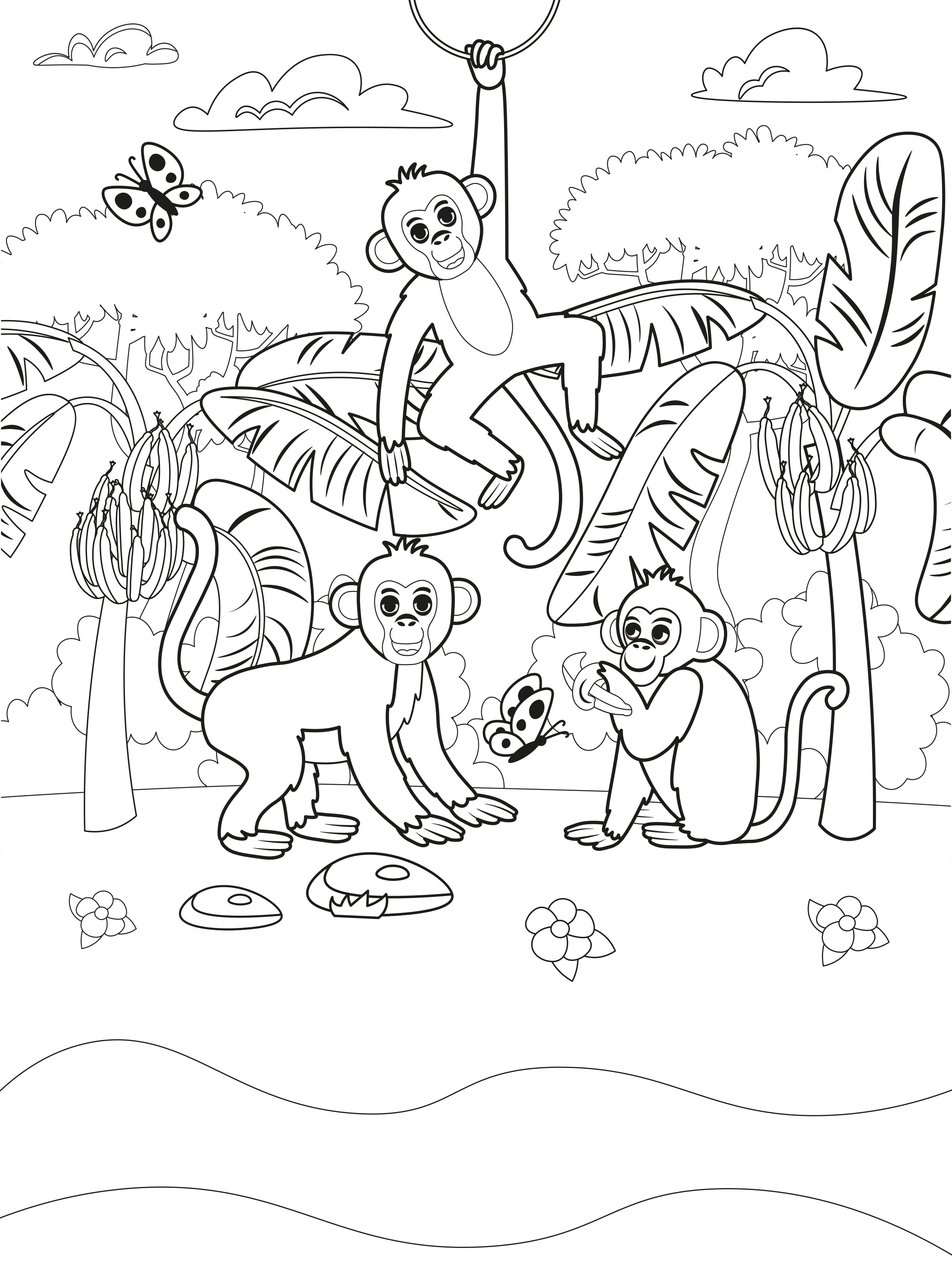 Coloriage à imprimer - Coloriages animaux : Animaux-jungle17 - 10 Doigts