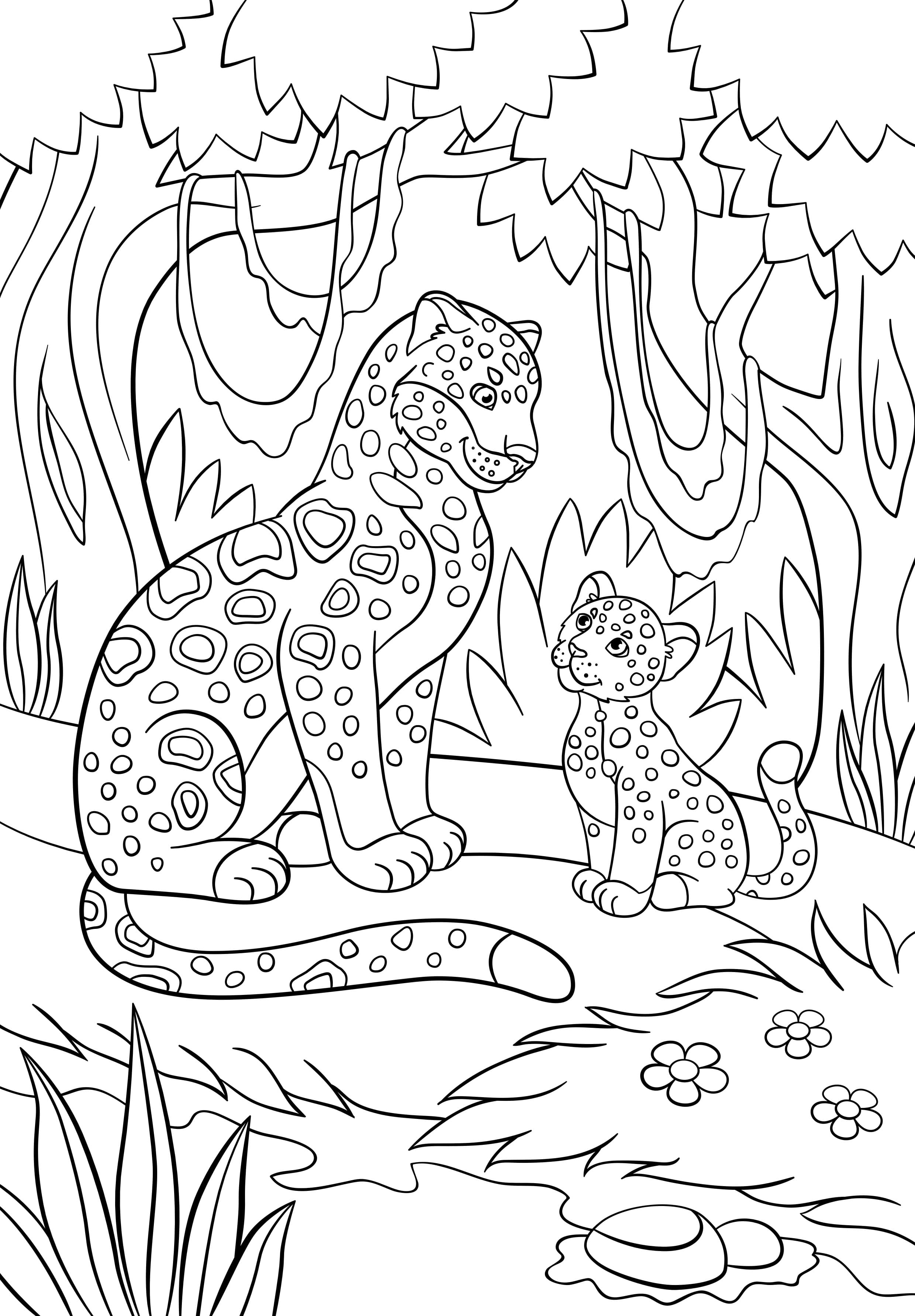 Coloriage à imprimer - Coloriages animaux : Animaux-jungle6 - 10 Doigts