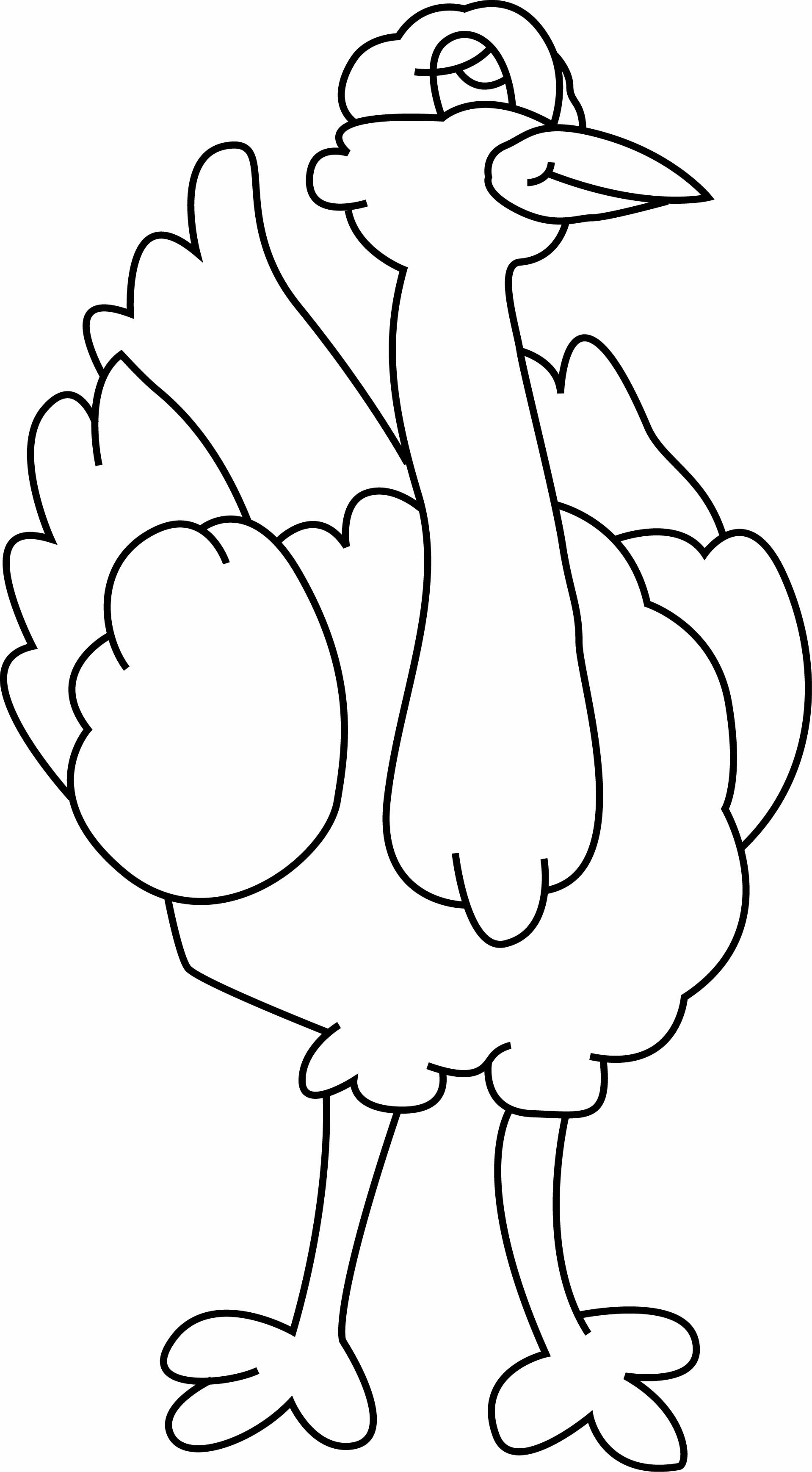 Coloriage à imprimer - Coloriages animaux : Autruche 03 - 10 Doigts