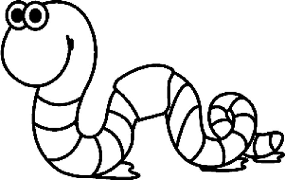 Coloriage à imprimer - Coloriages animaux : Ver de terre 02 - 10 Doigts