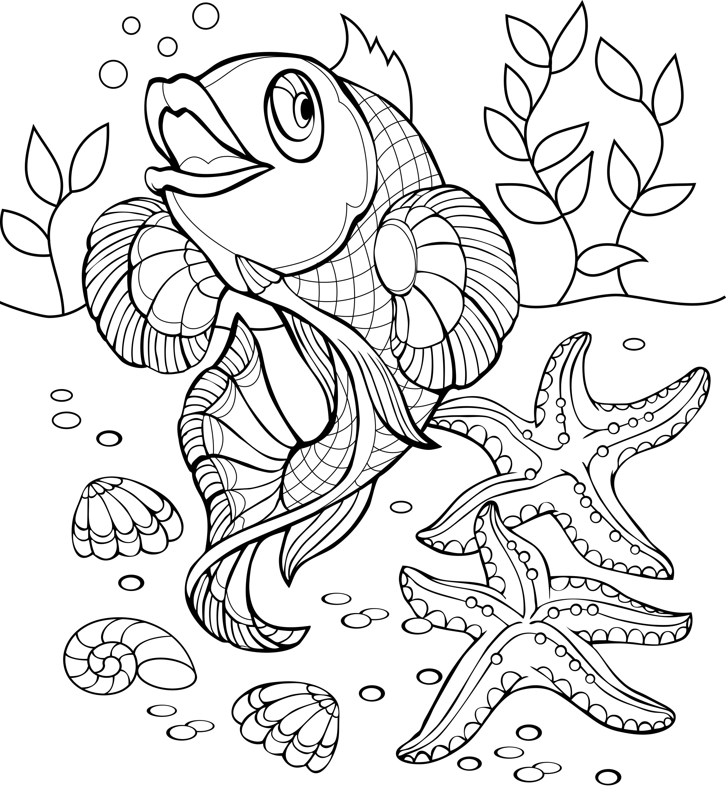 Coloriage à imprimer - Coloriages animaux : Animaux-marins12 - 10 Doigts