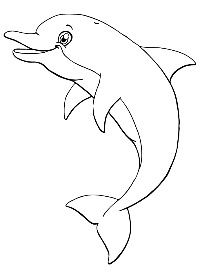 Coloriage à imprimer - Coloriages animaux : Dauphin 09 - 10 Doigts