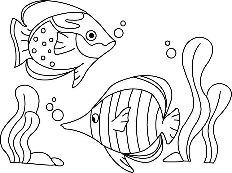 Coloriage à imprimer - Coloriages animaux : Poisson 03 - 10 Doigts