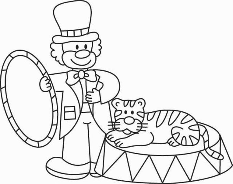 Coloriage à imprimer : - Coloriages cirque : Clown 14 - 10doigts