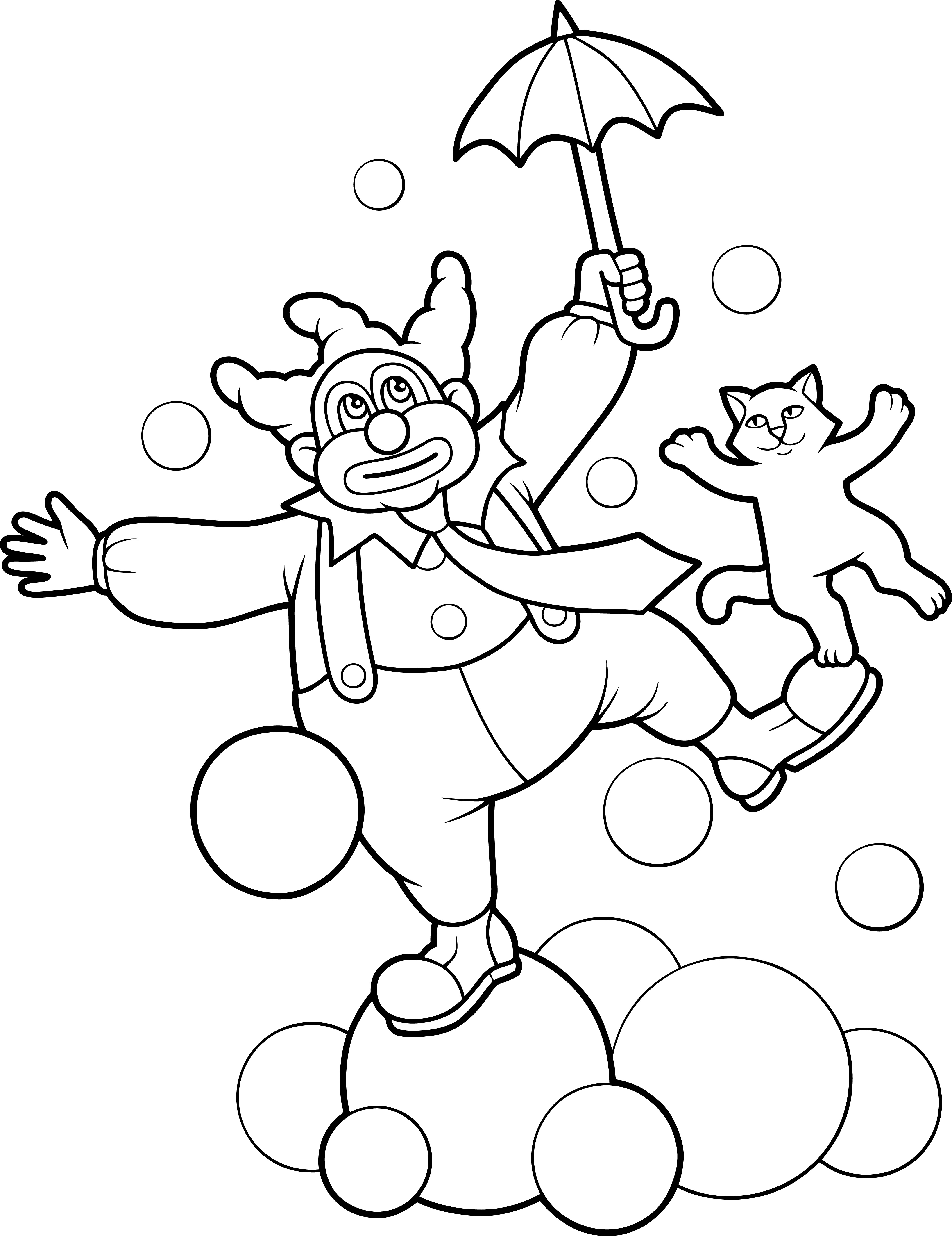 Coloriage à imprimer : - Coloriages cirque : Clown 26 - 10 Doigts
