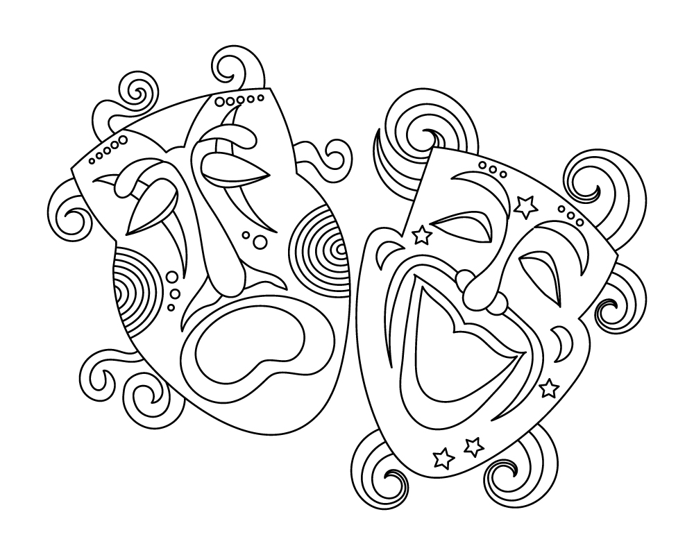 Coloriage à imprimer - Coloriages cirque : Masque11 - 10 Doigts