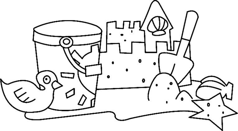 Coloriage à imprimer : - Coloriages divers : Château de sable 02 - 10doigts