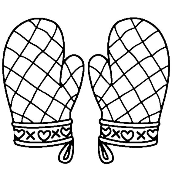 Coloriage à imprimer : - Coloriages divers : Gants de cuisine 01 - 10doigts
