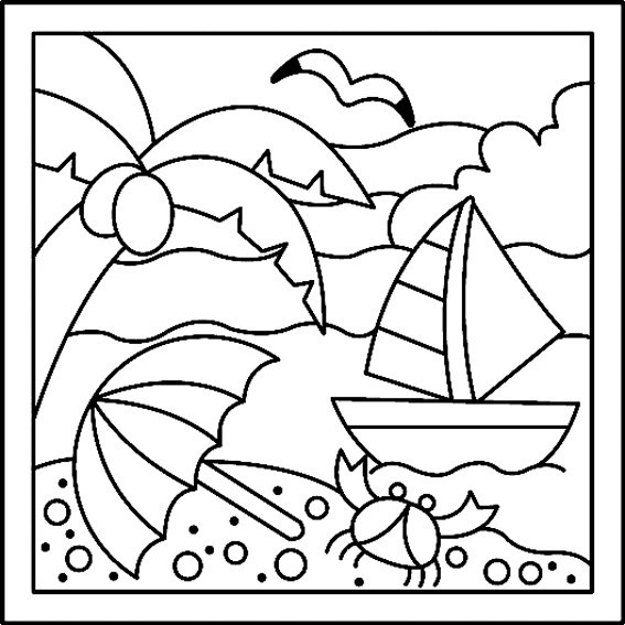 Coloriage à imprimer - Coloriages divers : Mer 01 - 10 Doigts