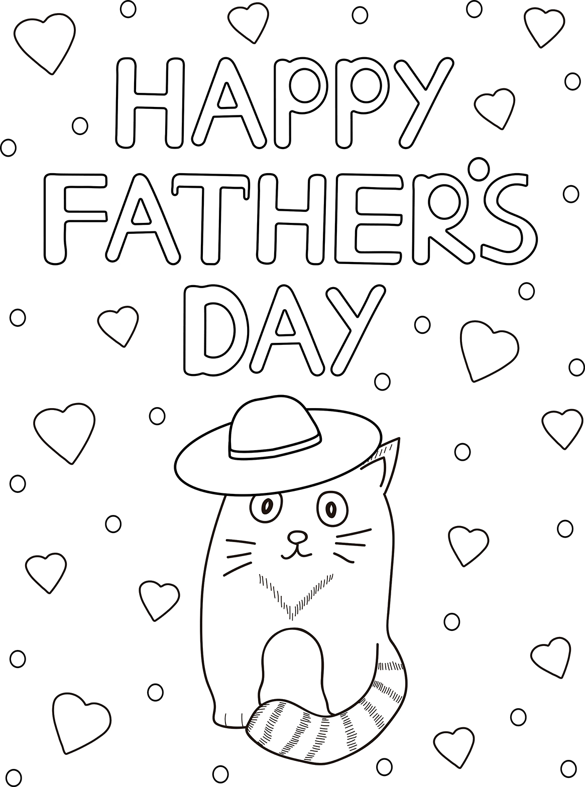 Coloriage à imprimer - Coloriages fêtes : Fête des pères 01 - 10 Doigts