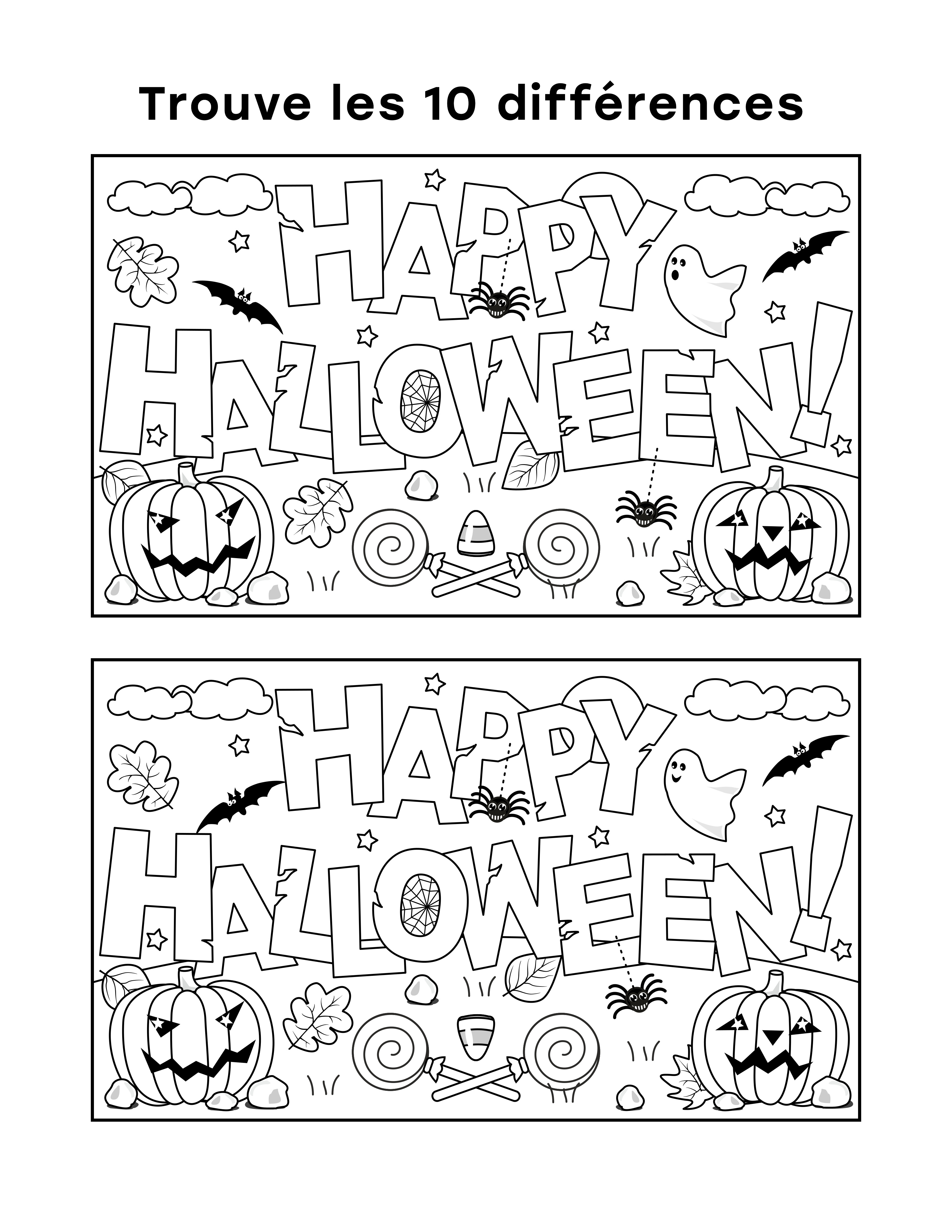 Coloriage à imprimer : - Coloriages jeu : Halloween 98 - 10doigts