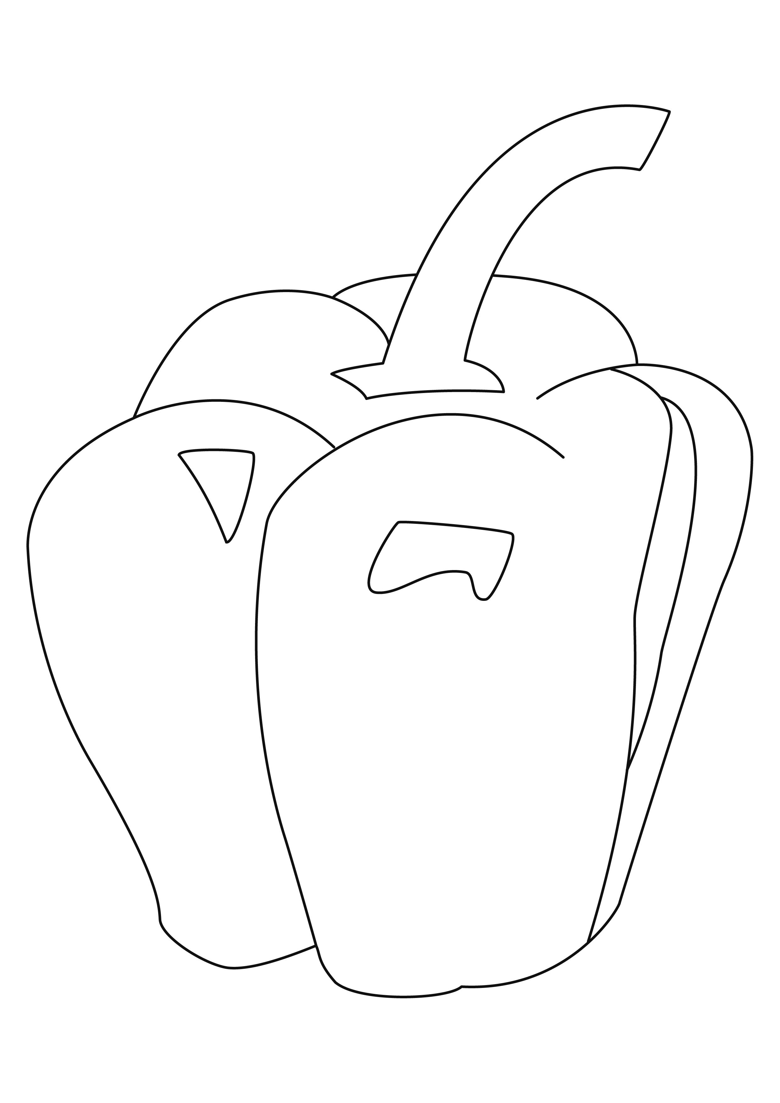 Coloriage à imprimer : - Coloriages fleurs, fruits et légumes : Poivron ...