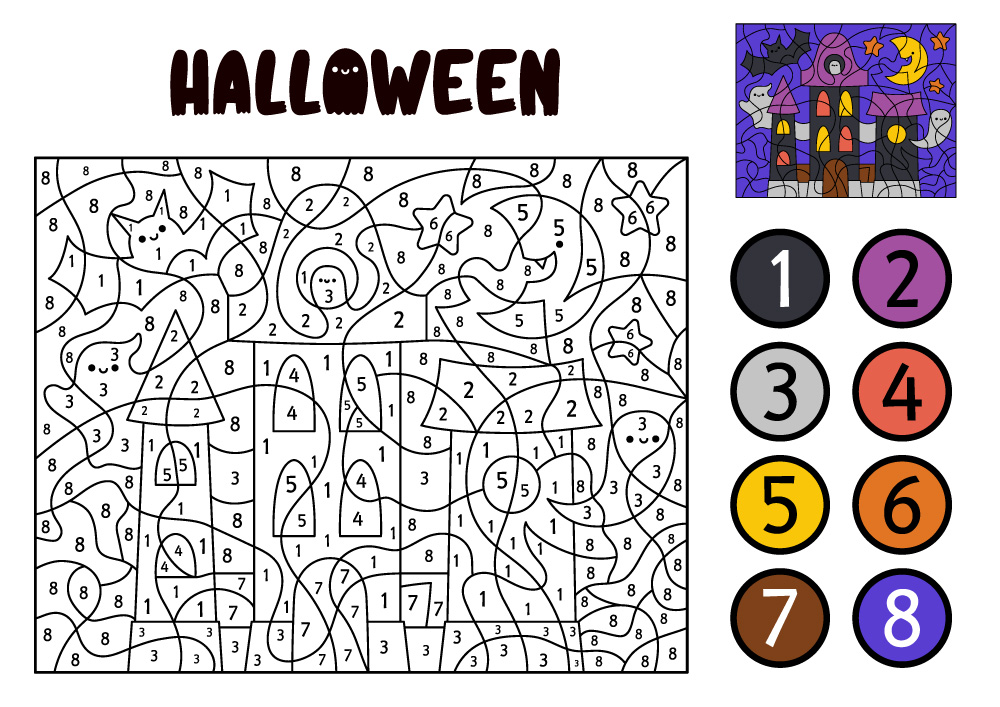 Coloriage à imprimer - Coloriages jeu : Halloween53 - 10 Doigts