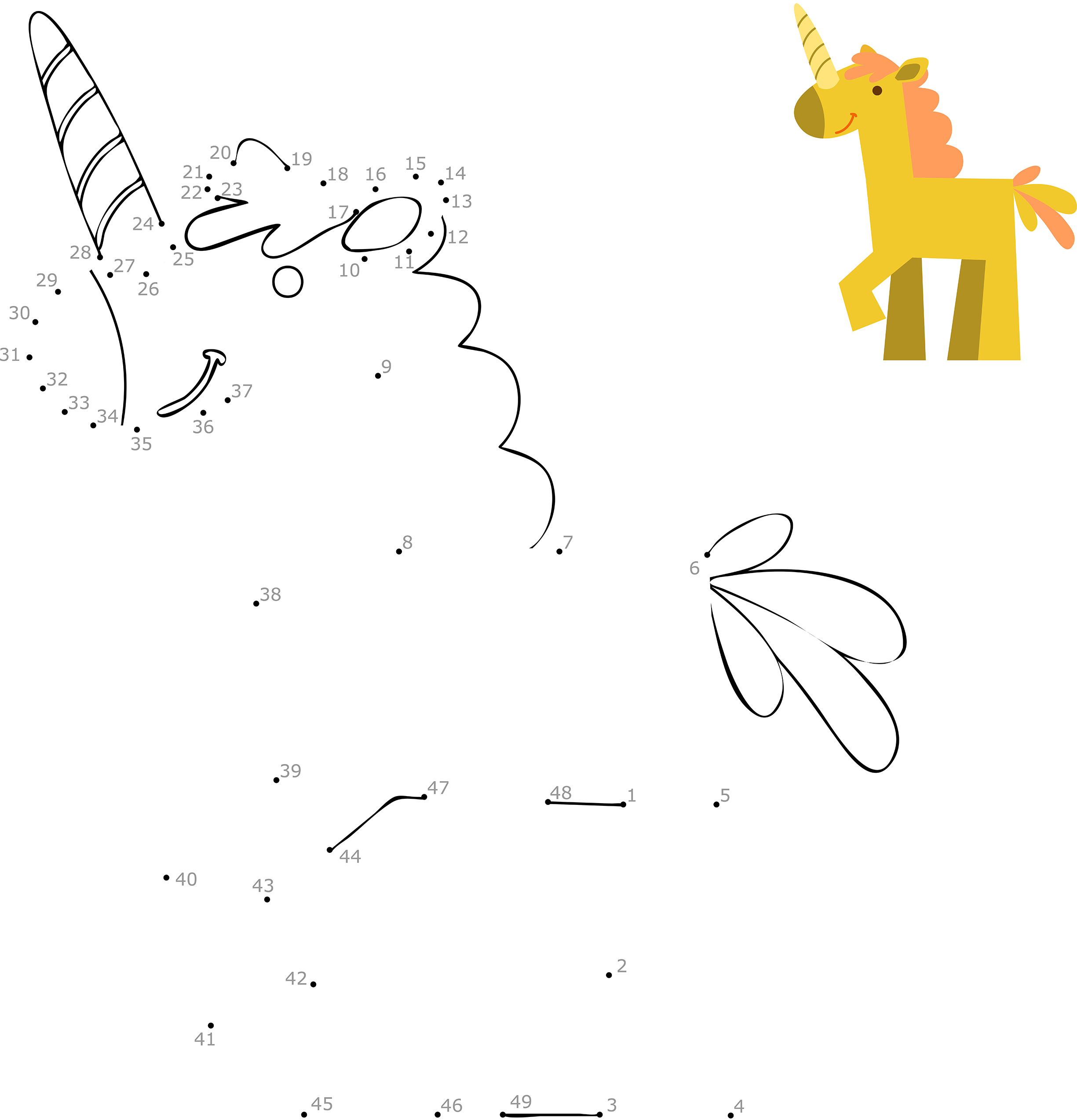 Coloriage à imprimer - Coloriages jeu : Relier-les-points6 - 10 Doigts