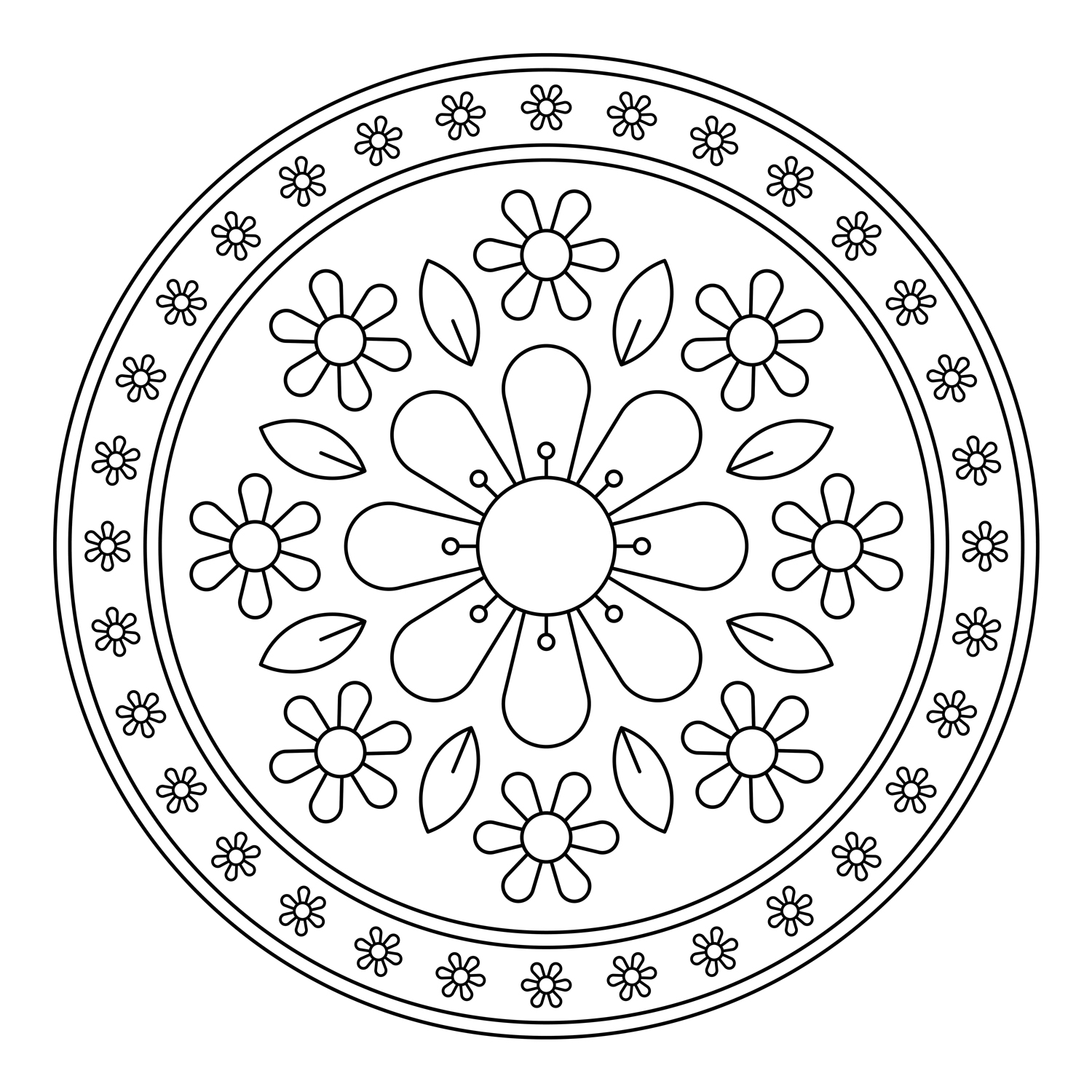 Coloriage à imprimer - Coloriages mandala : Mandala15 - 10 Doigts