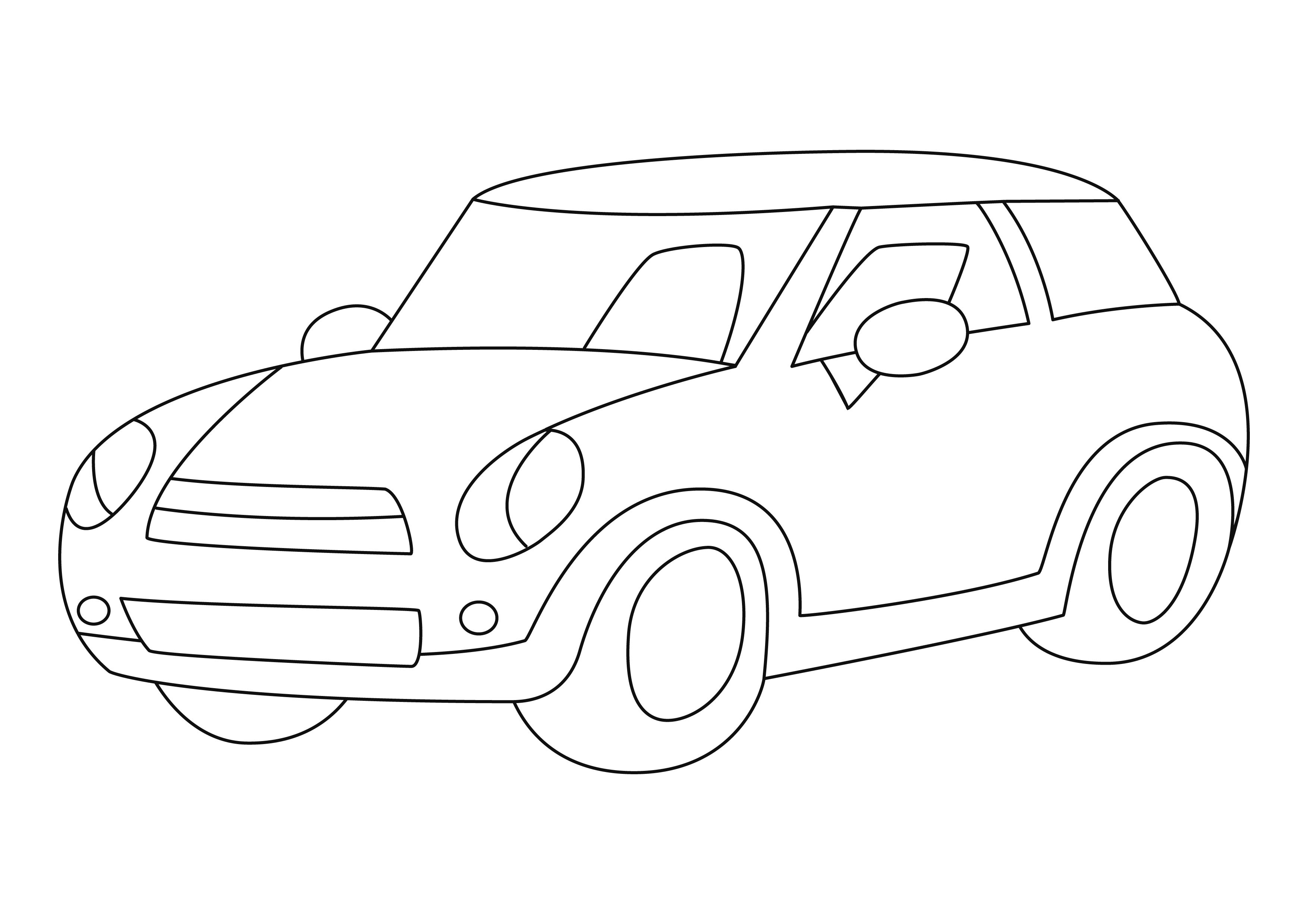 Coloriage à imprimer - Coloriages véhicule : Auto 10 - 10 Doigts