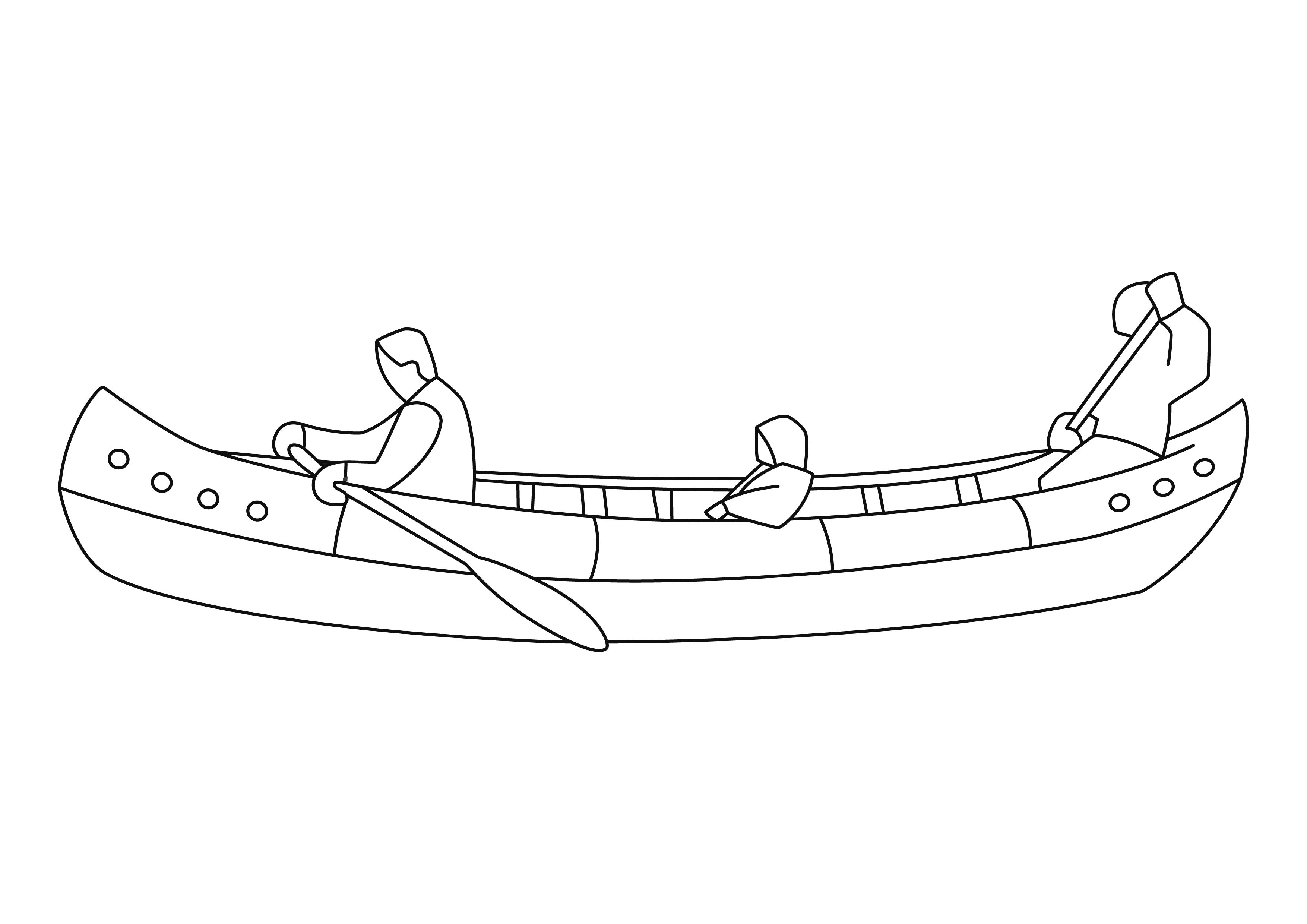 Coloriage à imprimer : - Coloriages véhicule : Canoë 01 - 10doigts
