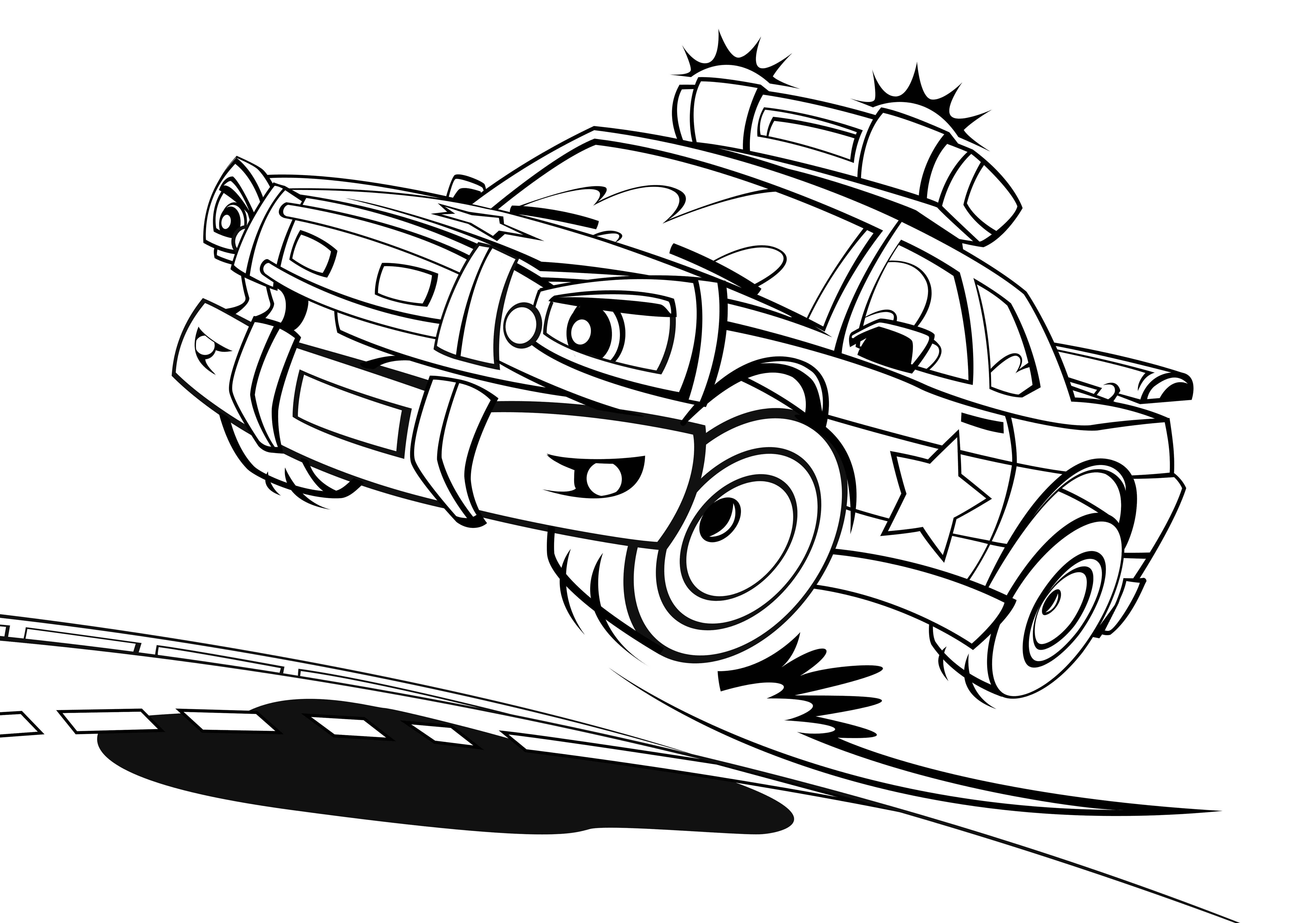 Coloriage à imprimer - Coloriages véhicule : Voiture de police 02 - 10 ...