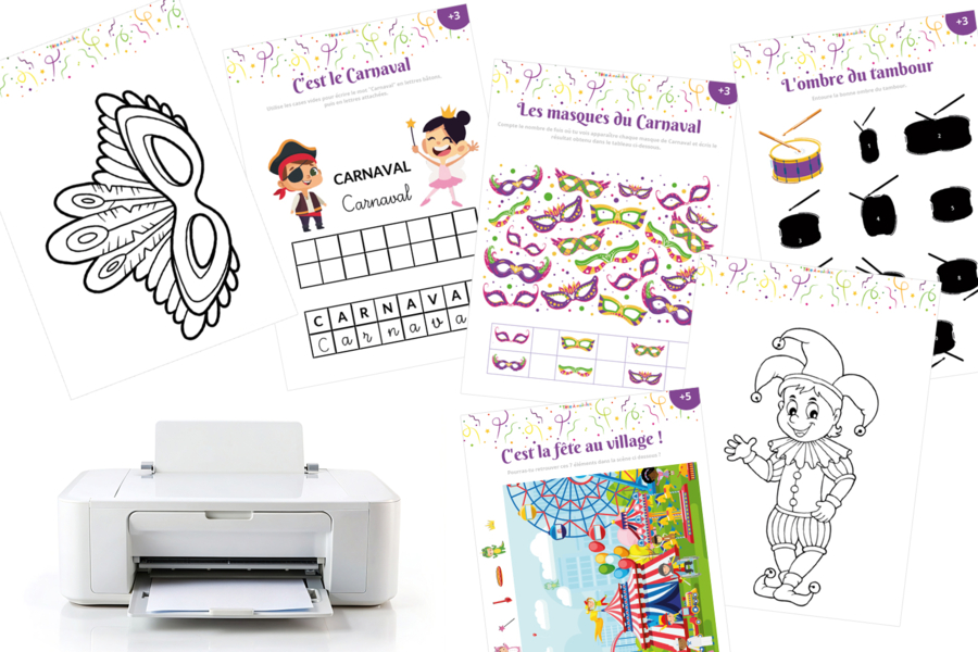 Carnet d'activités Carnaval conçu avec Tête à modeler - Activités ...