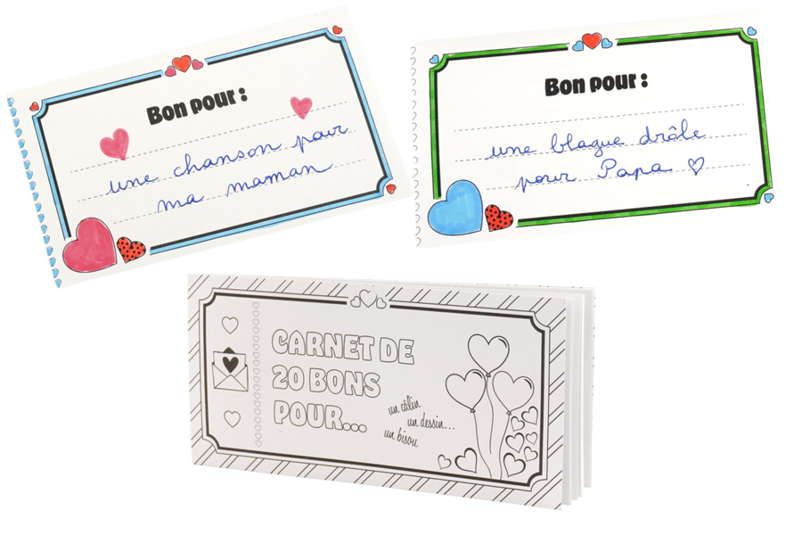 Carnet de 20 bons à colorier et à offrir - Livres de coloriage et dessins