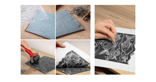 Peinture linogravure - Peintures - 10 Doigts