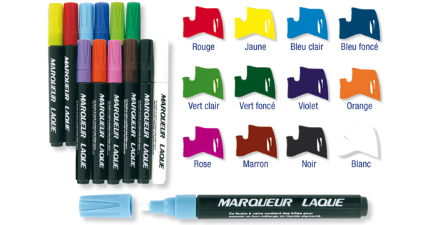 Marqueurs Permanents à laque brillante - Feutres Marqueurs dessin - 10 ...
