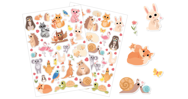 Gommettes animaux et leurs bébés - 66 pcs - Gommettes Animaux
