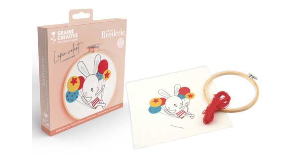 Kit broderie partielle Lapin - Kits Mercerie