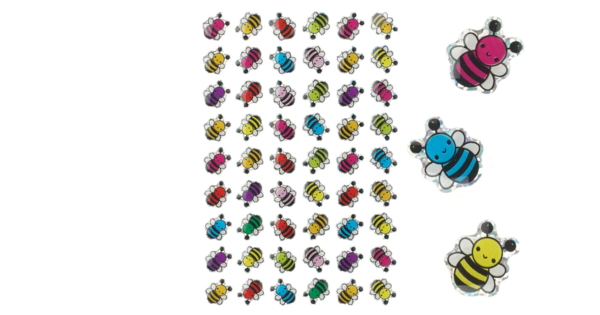 Stickers 3D brillants "abeilles" - 54 pcs - Gommettes en relief - 10 Doigts