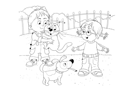 Coloriage - Coloriages animaux : Animaux-domestique3 - 10 Doigts