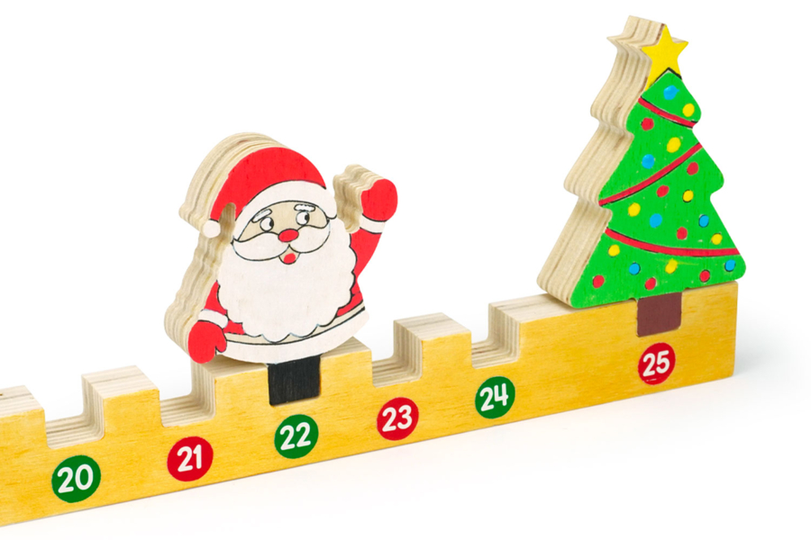 Calendrier de l'avent réglette en bois - 80 cm - Calendriers de l'Avent