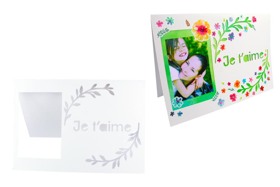 Kit cadres "Je t'aime" + gommettes - 6 pièces - Cartes Fête des mères